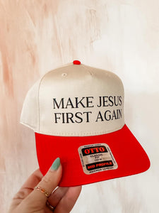 Make Jesus First Again | Trucker Hat – Sister Shirts